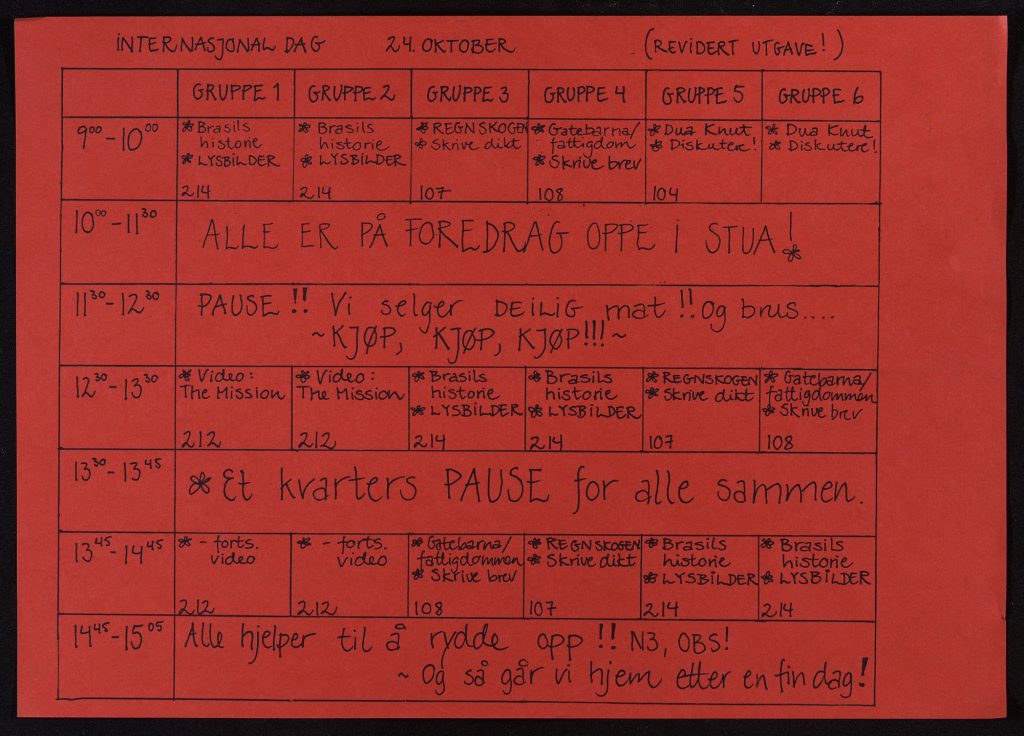 Operasjon dagsverk med lysbilder og salg av deilig mat - Avtrykk